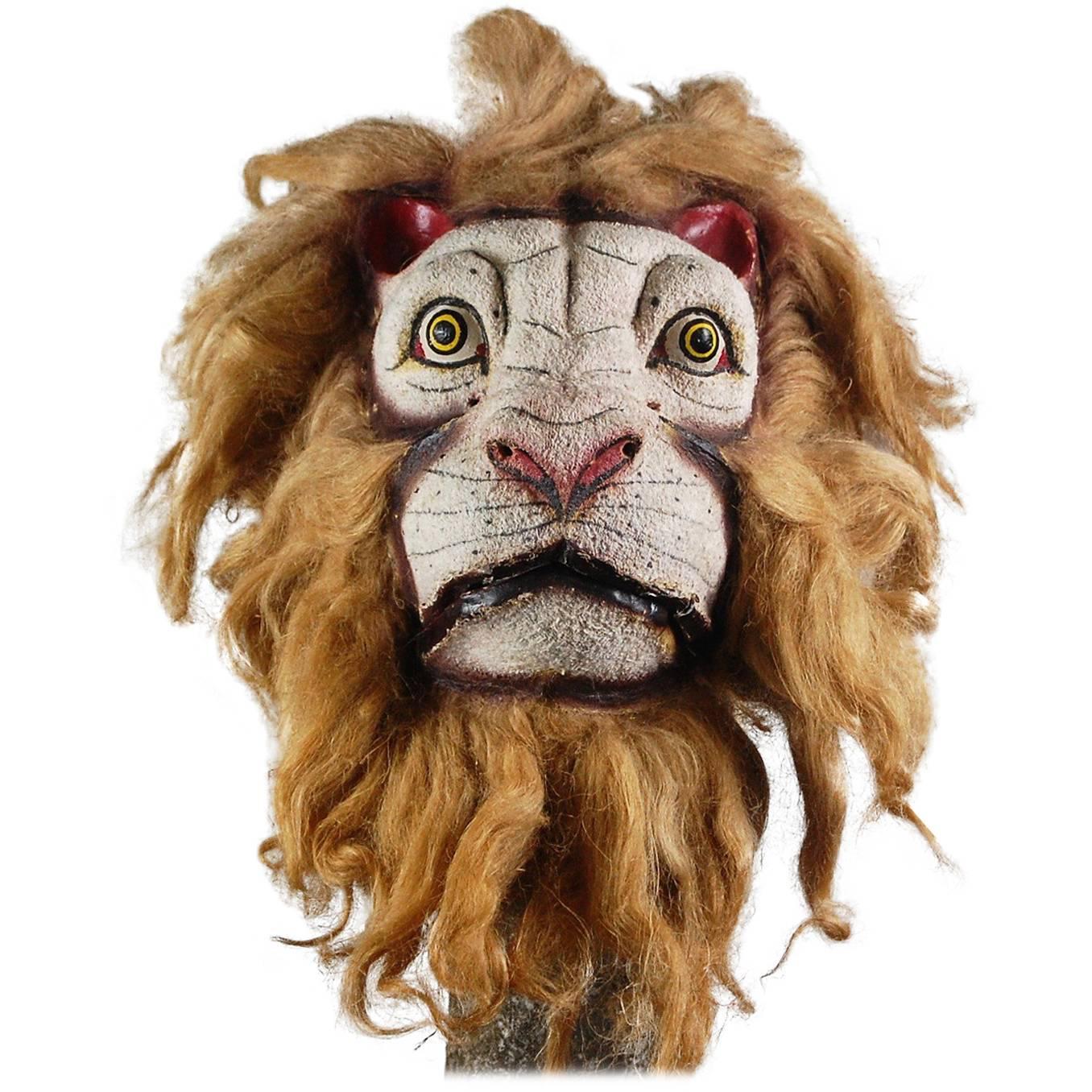 Lion Theatre Mask with Articulating Jaw at 1stDibs