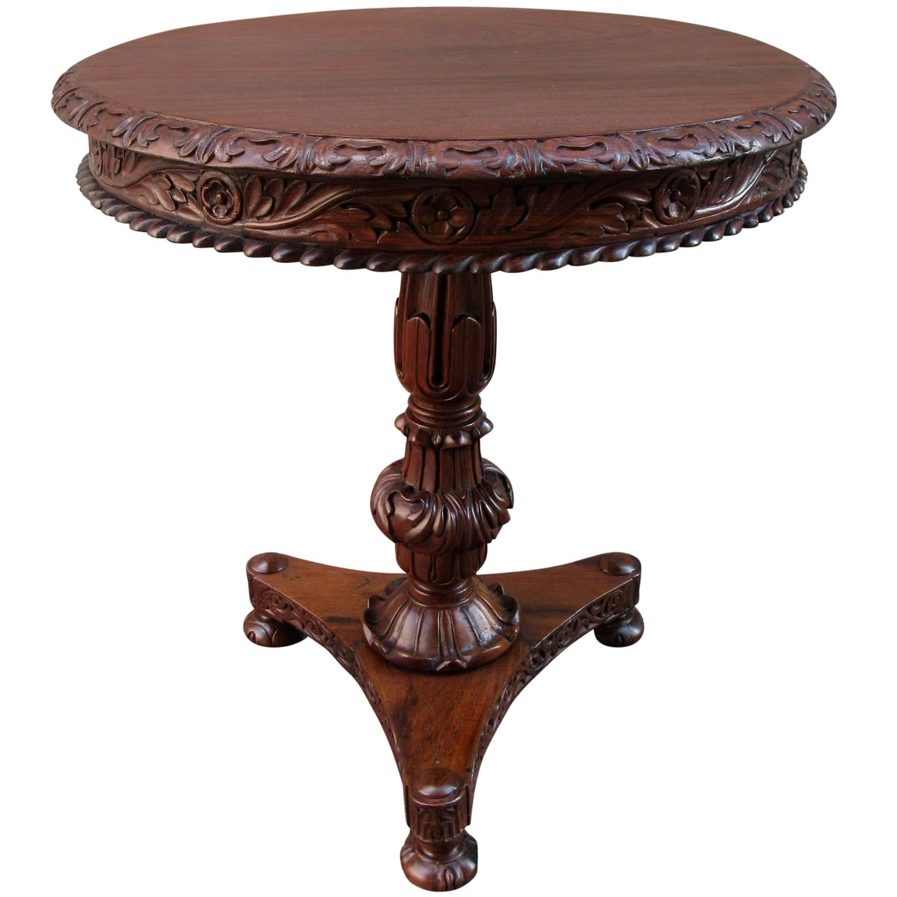 19th Century British Colonial Regency Rosewood Occasional Table For ...