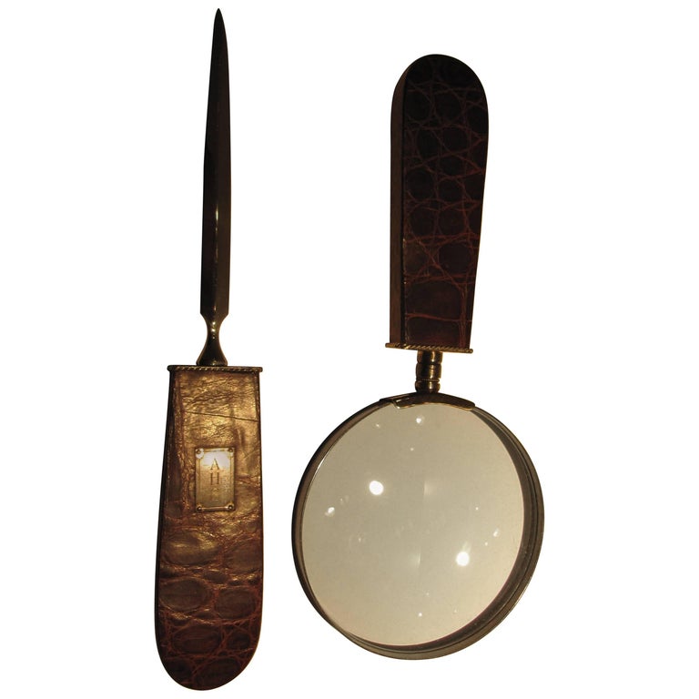 Handsome Letter Opener, Magnifying Glass with Alligator Handles ...