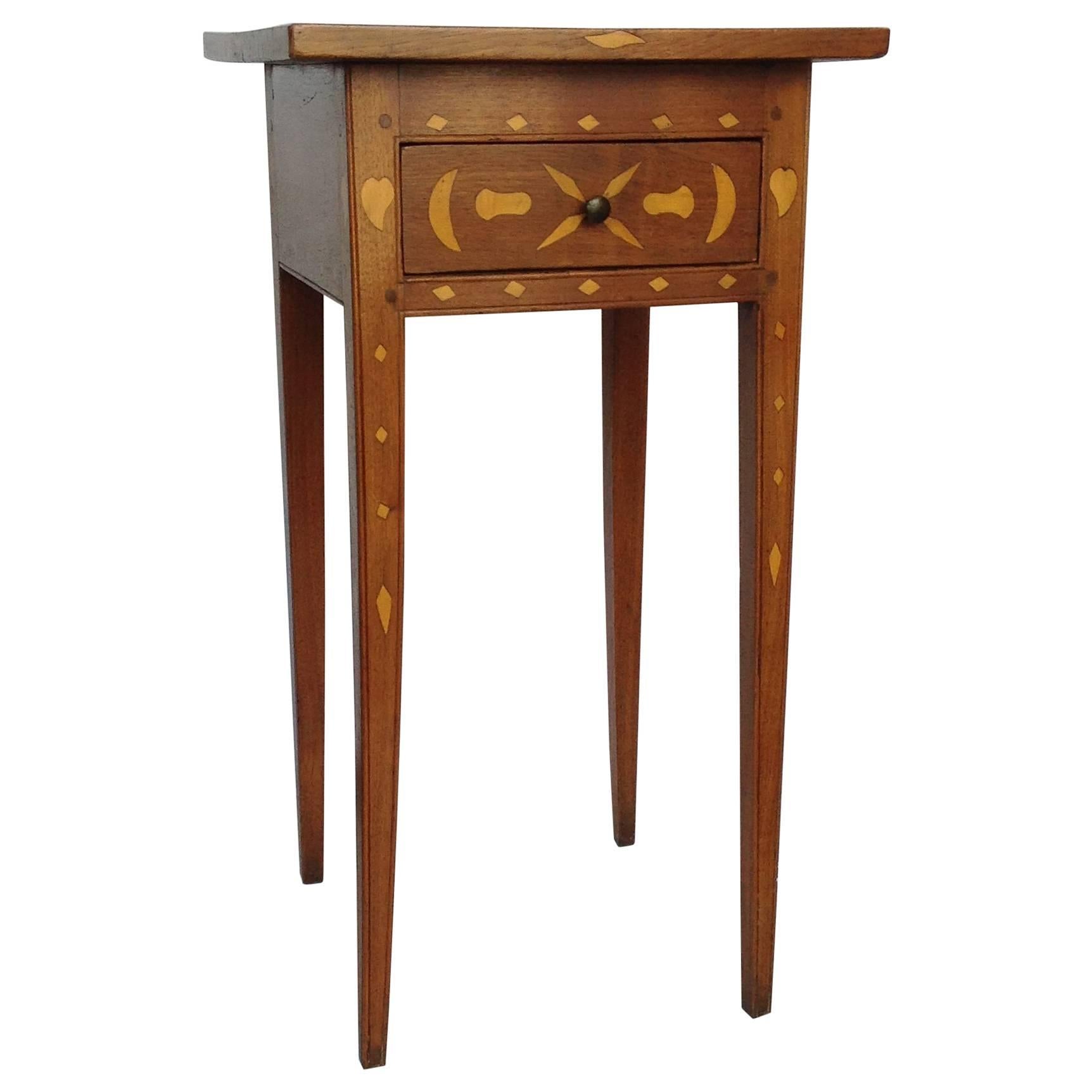 Floral Inlaid Kentucky One-Drawer Stand 19th Century at 1stDibs