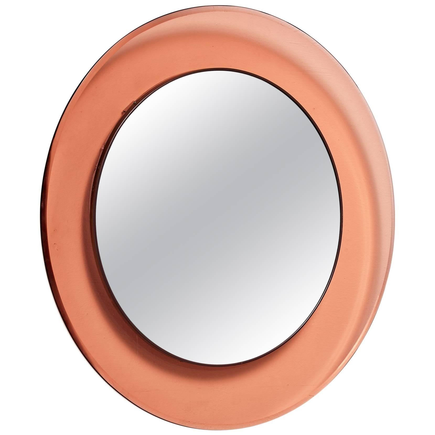 Round Glass Mirror by Fontana Arte at 1stDibs