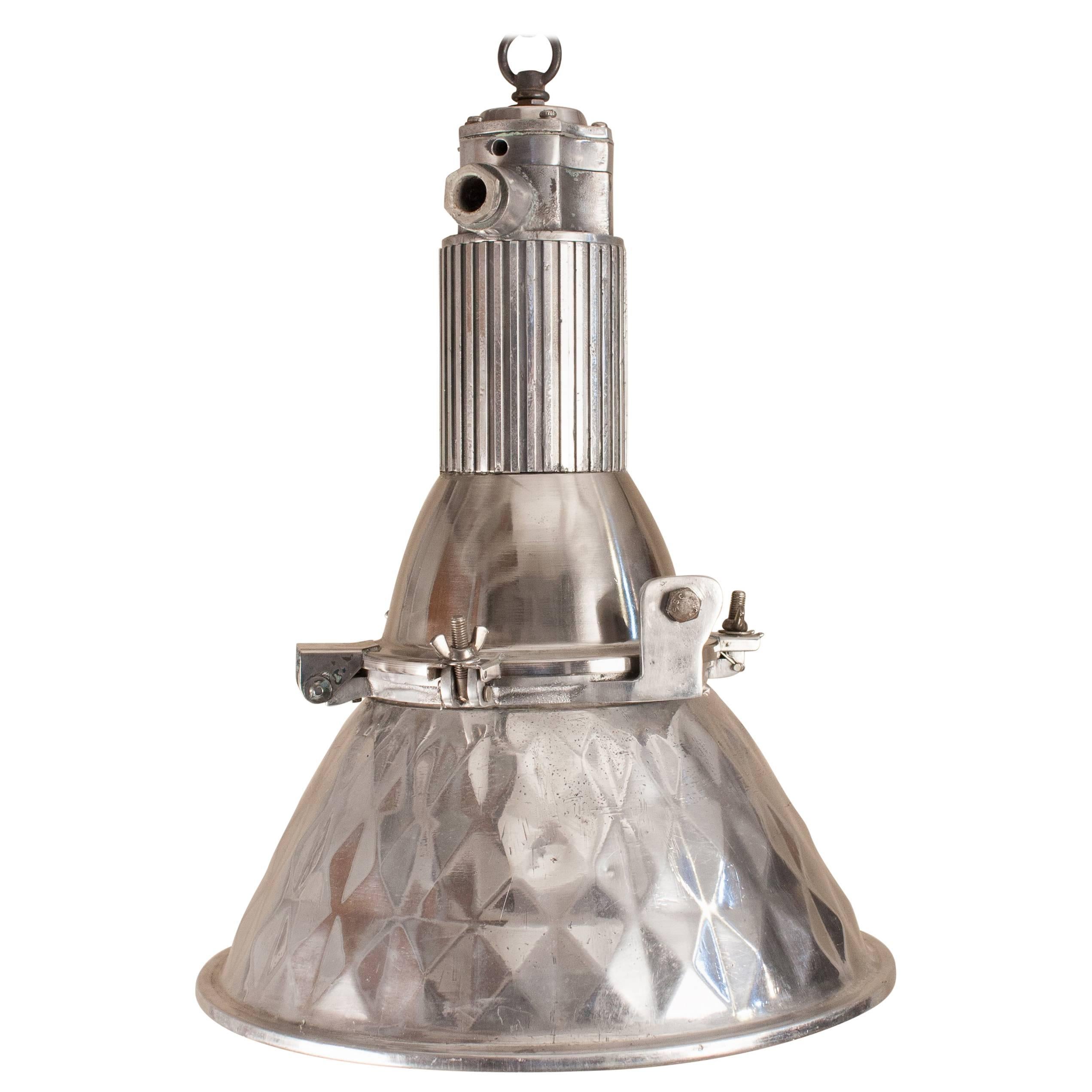 Pair of Vintage Industrial Aluminum Pendant Lights at 1stDibs