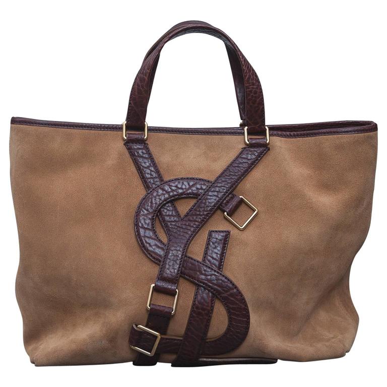 Yves Saint Laurent Shopper Weekender Suede Leather, 1970s at 1stDibs