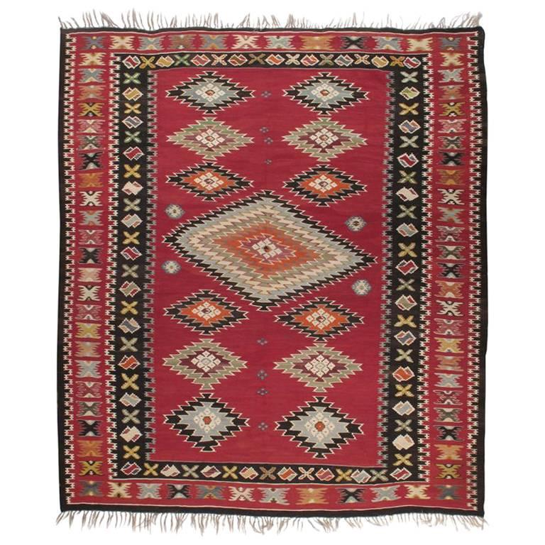Balkan Kilim Rug at 1stDibs