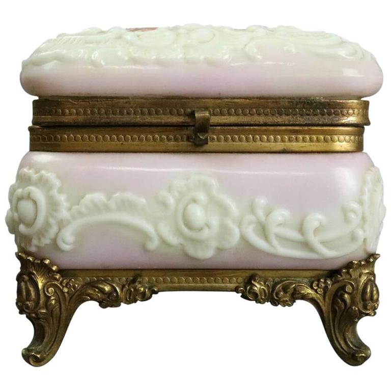 Antique Oversized Baroque C.F. Monroe Wavecrest Glass and Bronze ...