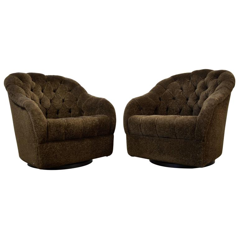 Ward Bennett Swivel Lounge Chairs at 1stDibs