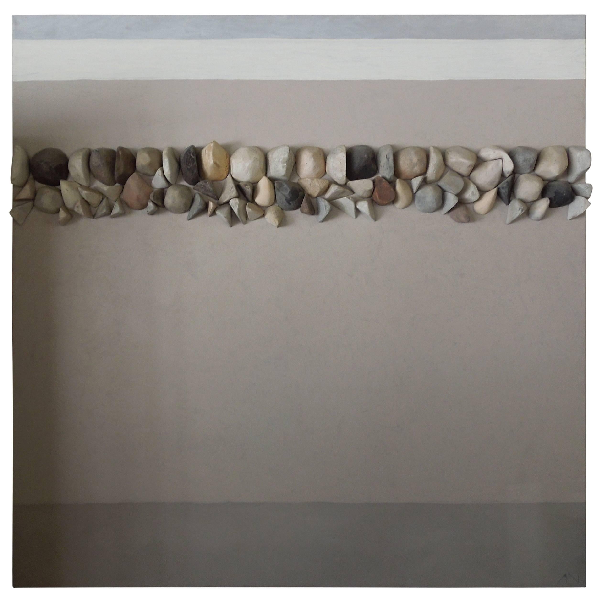 Monumental Andy Nelson Dimensional Wood Painting on Canvas, 1981 For ...