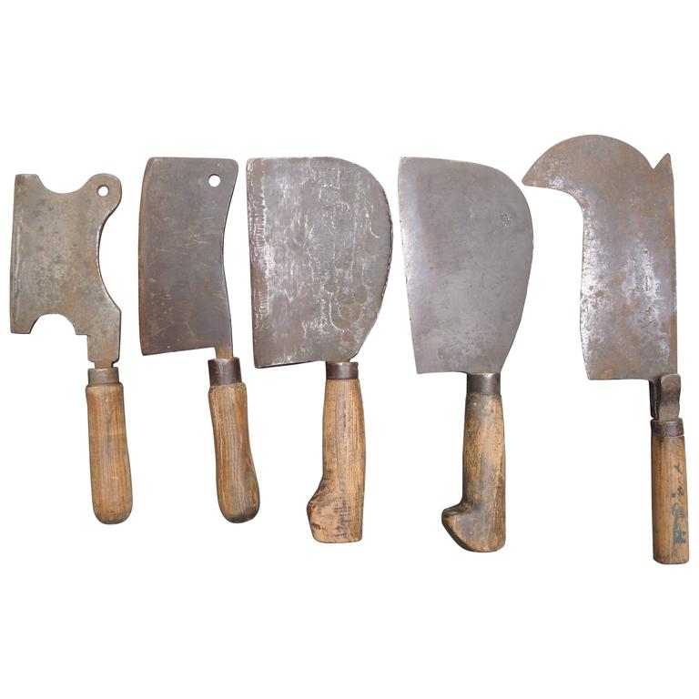 Collection of Five 19th Century European Cleavers at 1stDibs