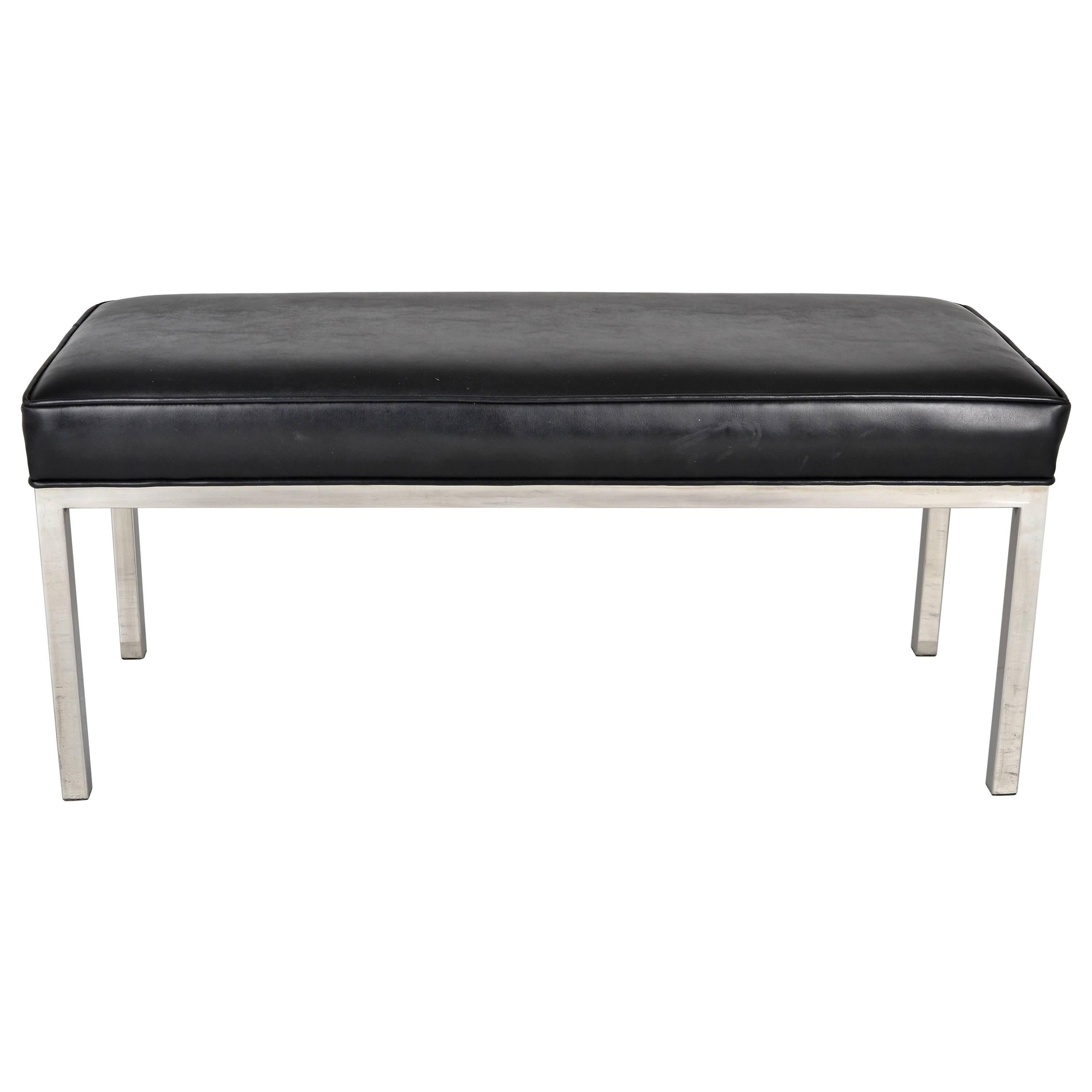 Modern Chrome Bench at 1stDibs