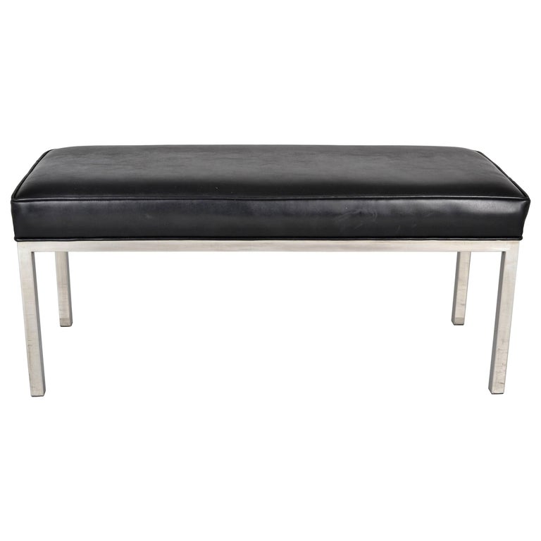 Modern Chrome Bench at 1stDibs