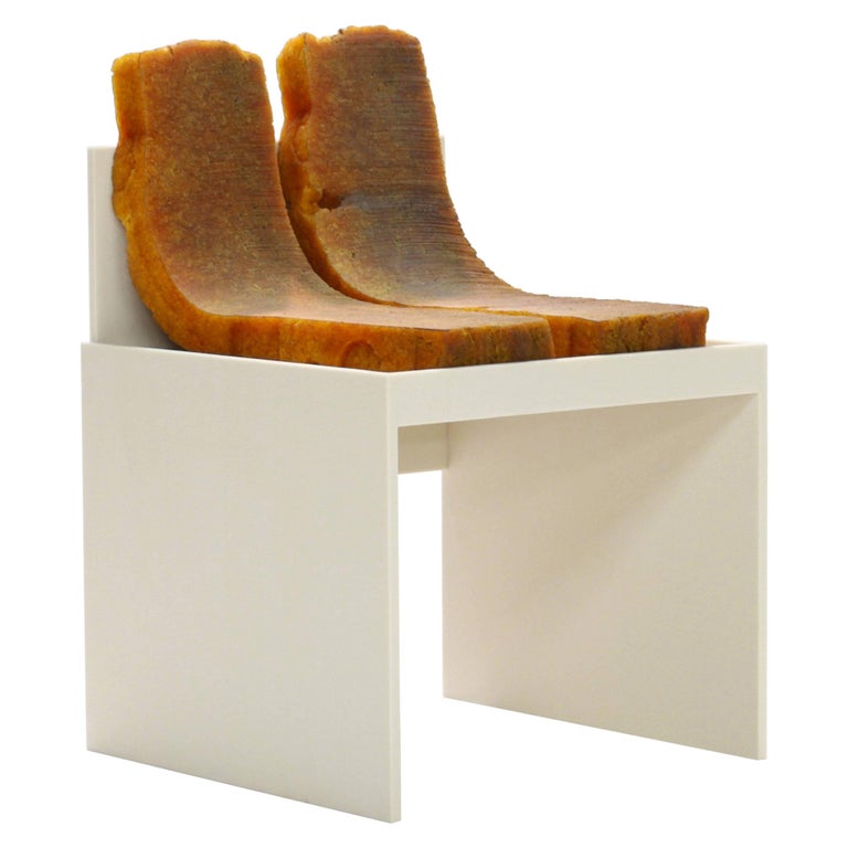 706 Chair - Modern Sculpture in Natural Rubber and Corian at 1stDibs