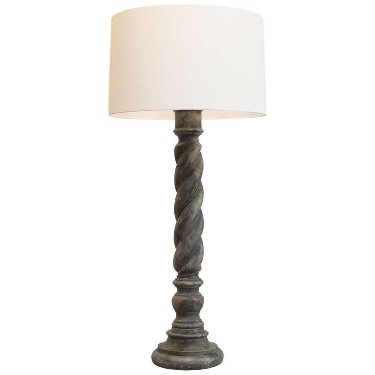Tall Twisted Column Custom Table Lamp at 1stDibs