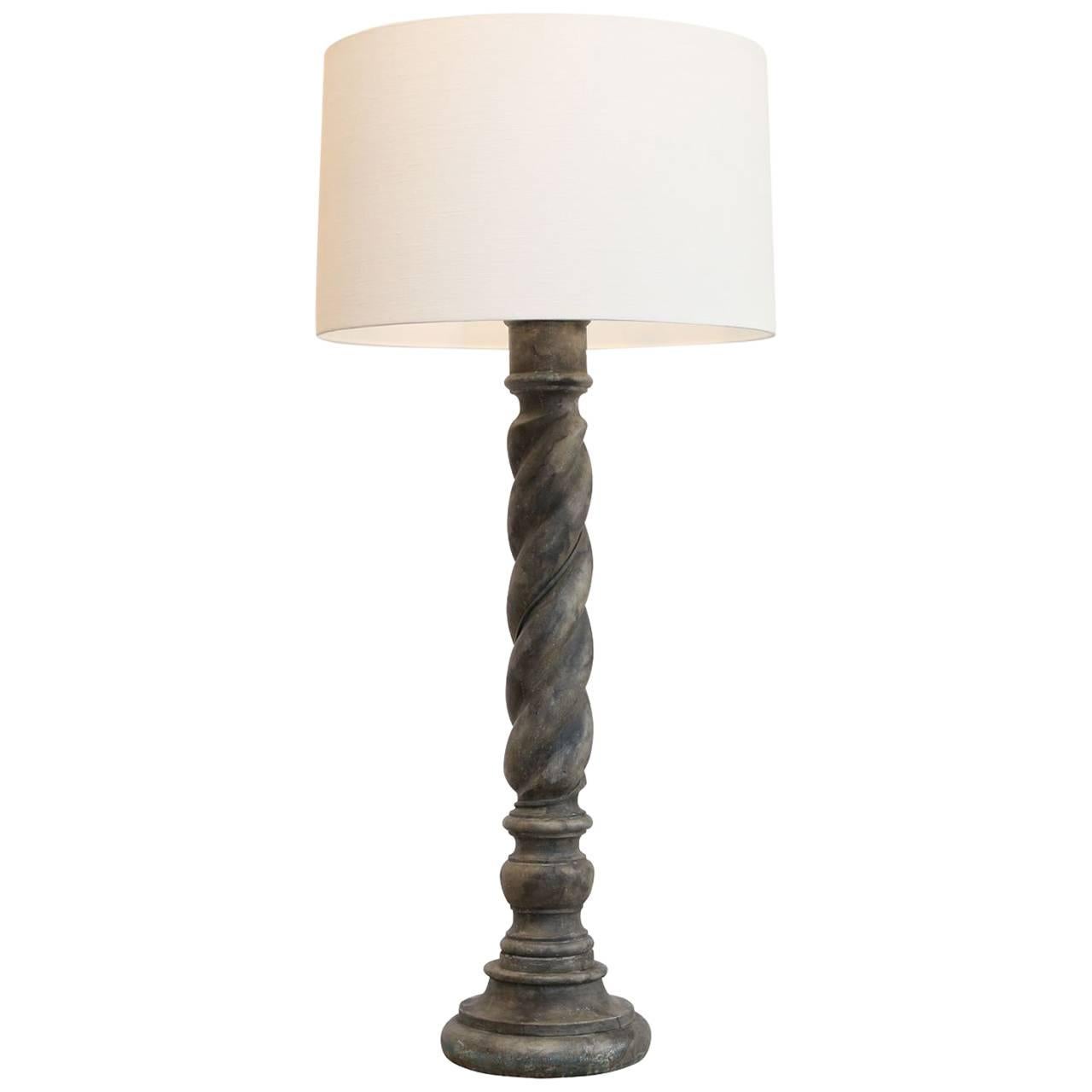 Tall Twisted Column Custom Table Lamp at 1stDibs