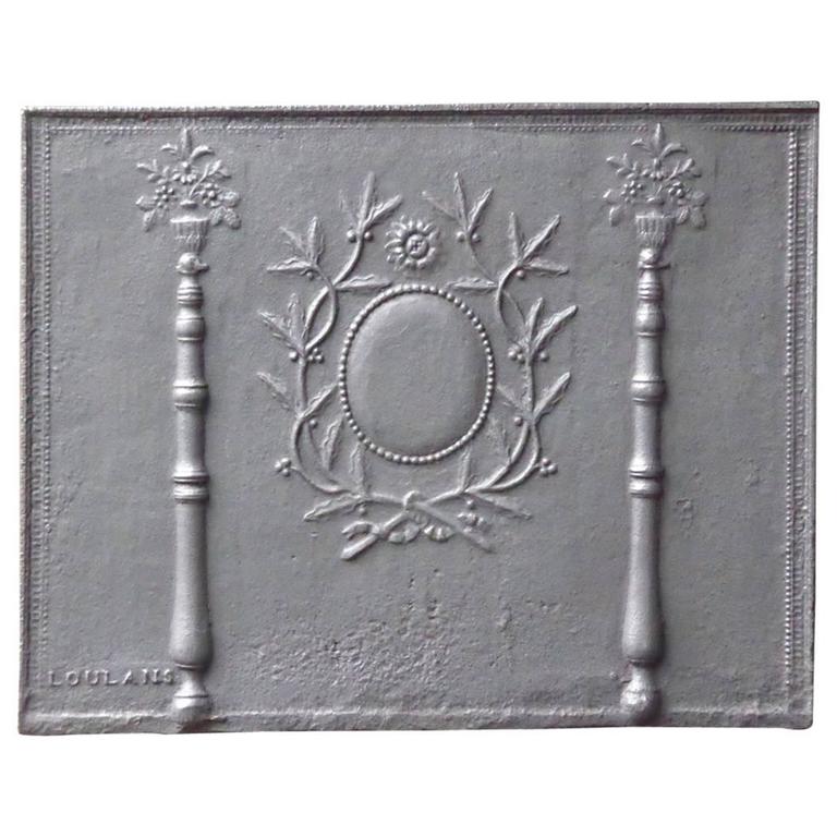 19th Century French 'Pillars with Decoration' Fireback at 1stDibs