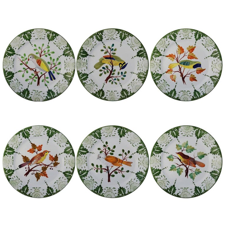 Set of six Tropical Birds Ceramic Plates For Sale at 1stDibs | tropical ...