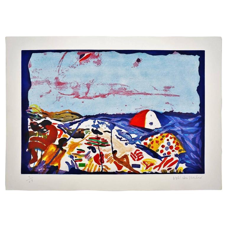 Malcolm Morley Print Beach Scene from the Odysseys of Enoch Suite ...