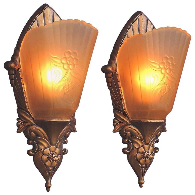 Vintage Art Deco Slip Shade Sconce, circa 1920s -1930s at 1stdibs
