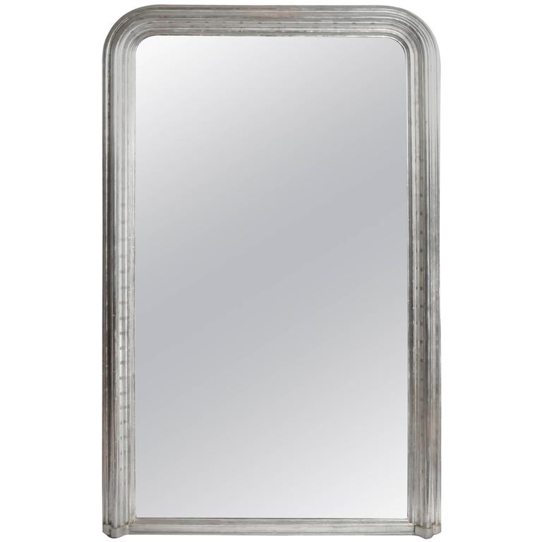 Silver Leaf Mirror with Original Glass and Silver Backing at 1stDibs