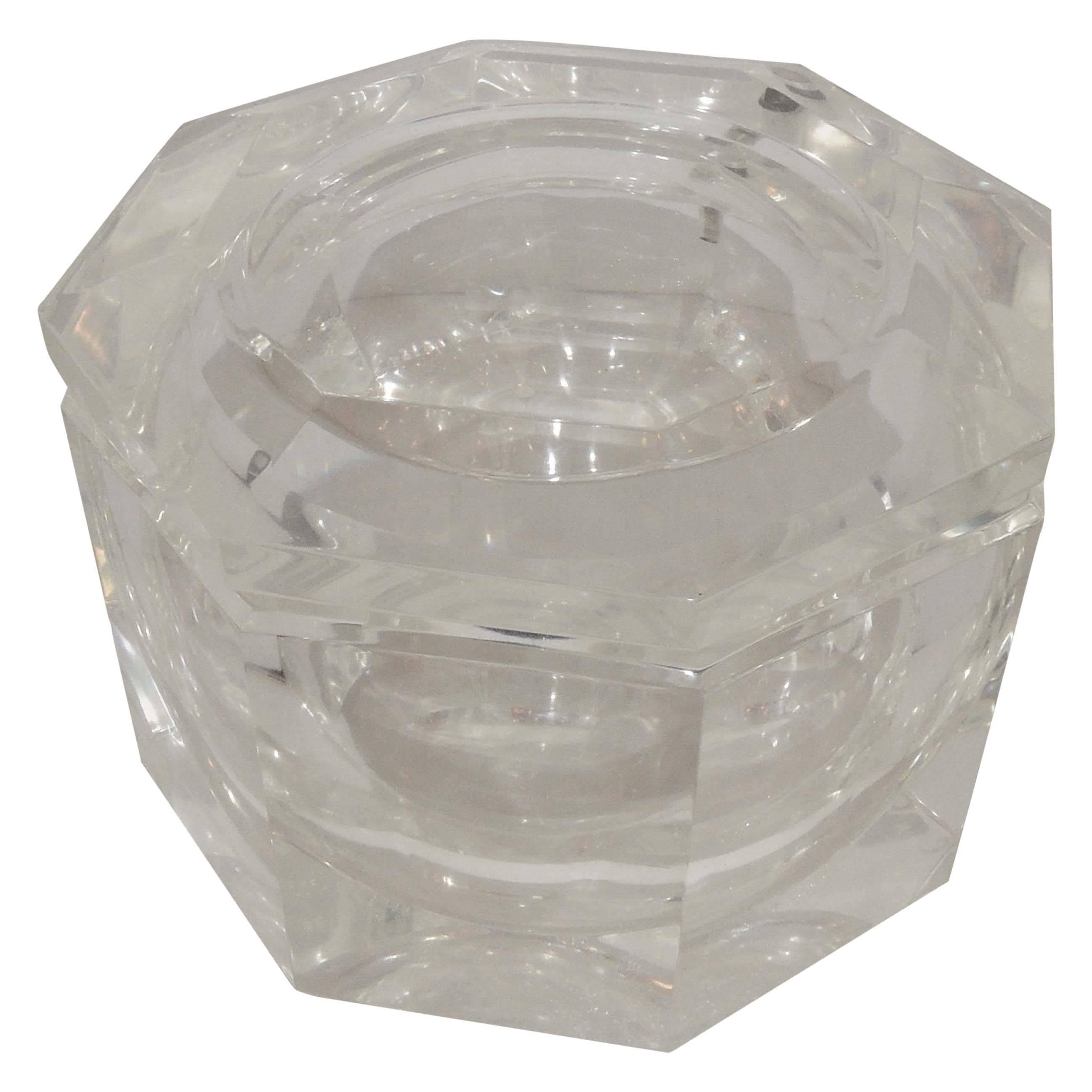Vintage Mid-Century Modern Large Octagon Shape Lucite Ice Champagne ...