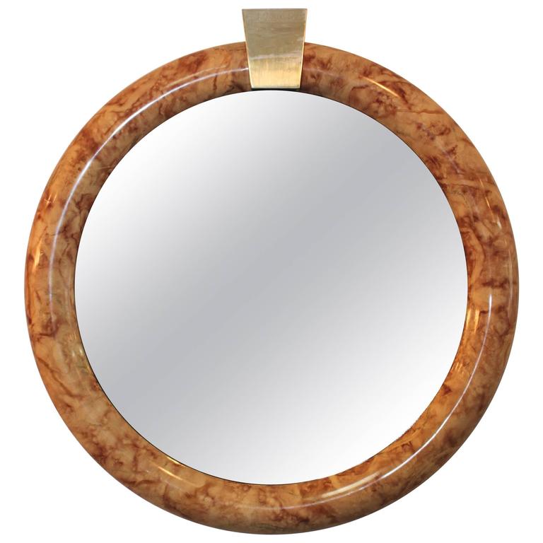 Karl Springer Style Large Mirror at 1stDibs