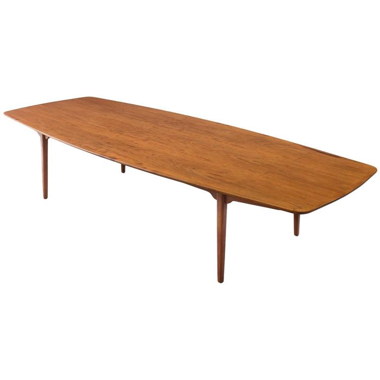 Large Danish Teak Conference Table For Sale at 1stDibs