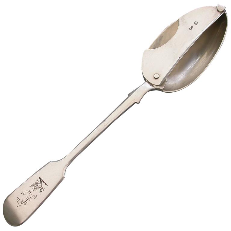 Victorian Antique Silver Moustache Spoon Lias Brothers 1877 at 1stDibs