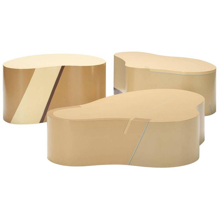 Set of Three Custom Free-Form Tables by Karl Springer for Karl Springer ...