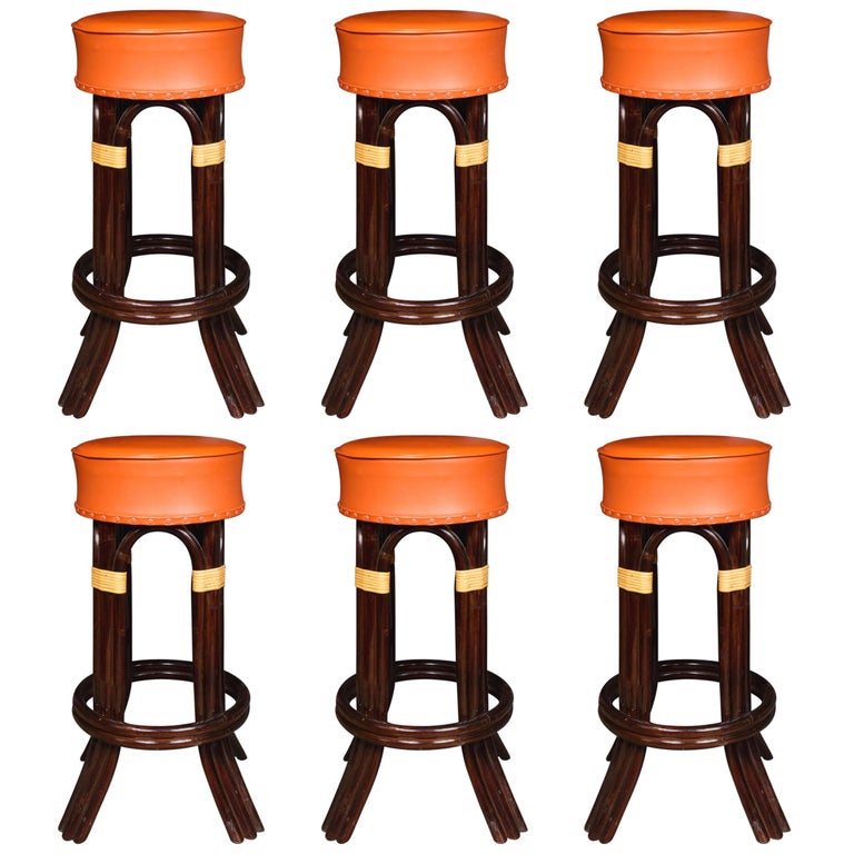 Great Set of Six Bamboo Tiki Bar Stools For Sale at 1stDibs | bamboo ...