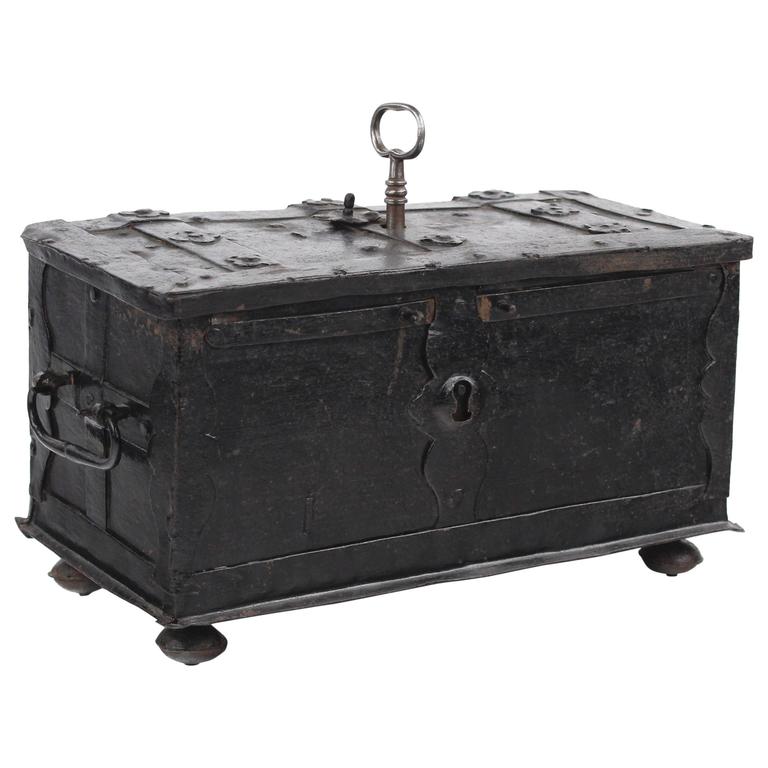 Rare Metal Cassette, Box, Casquet 17th Century, Concealed Lock and Coin ...