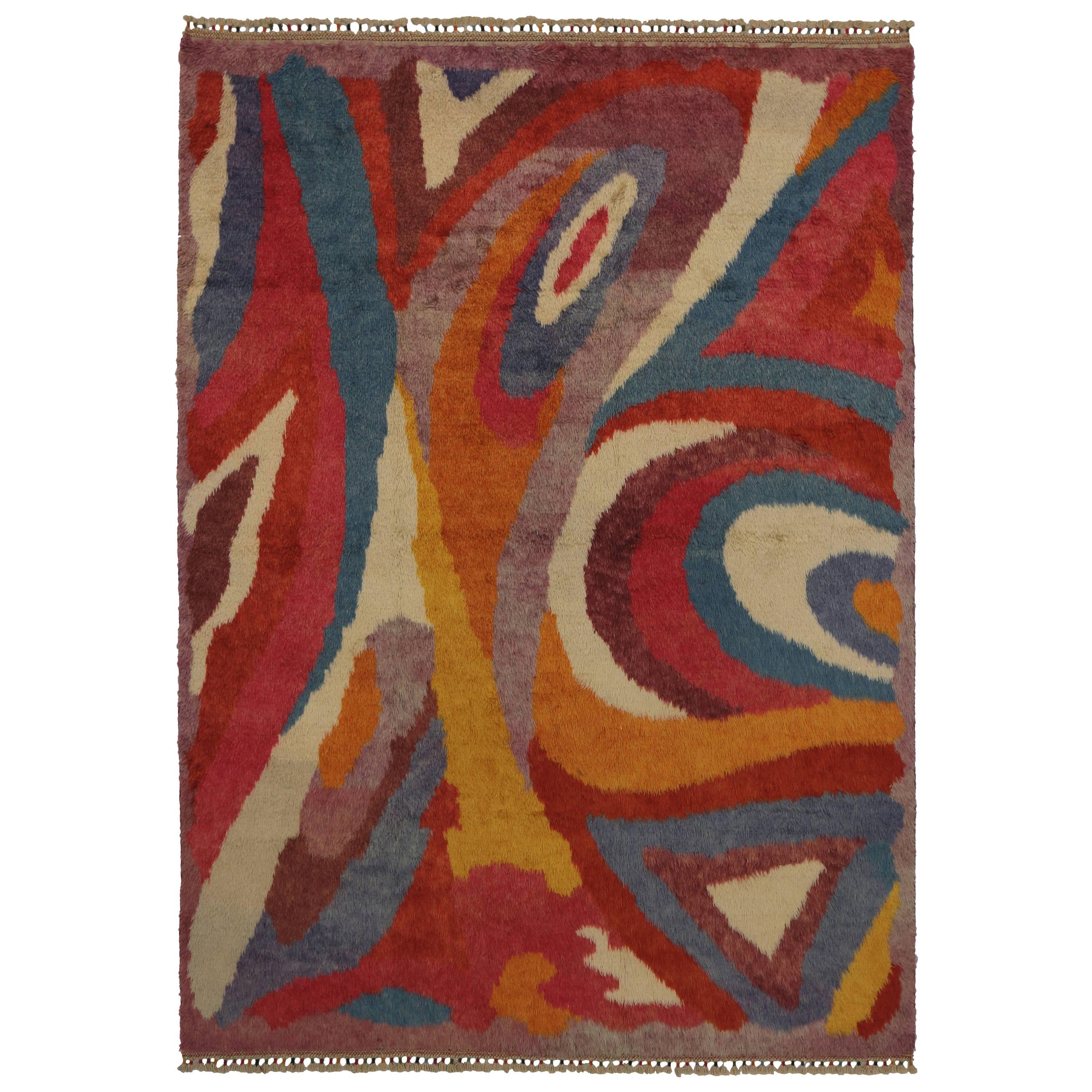 Modern Turkish Tulu Shag Rug with Contemporary Abstract Style at 1stDibs