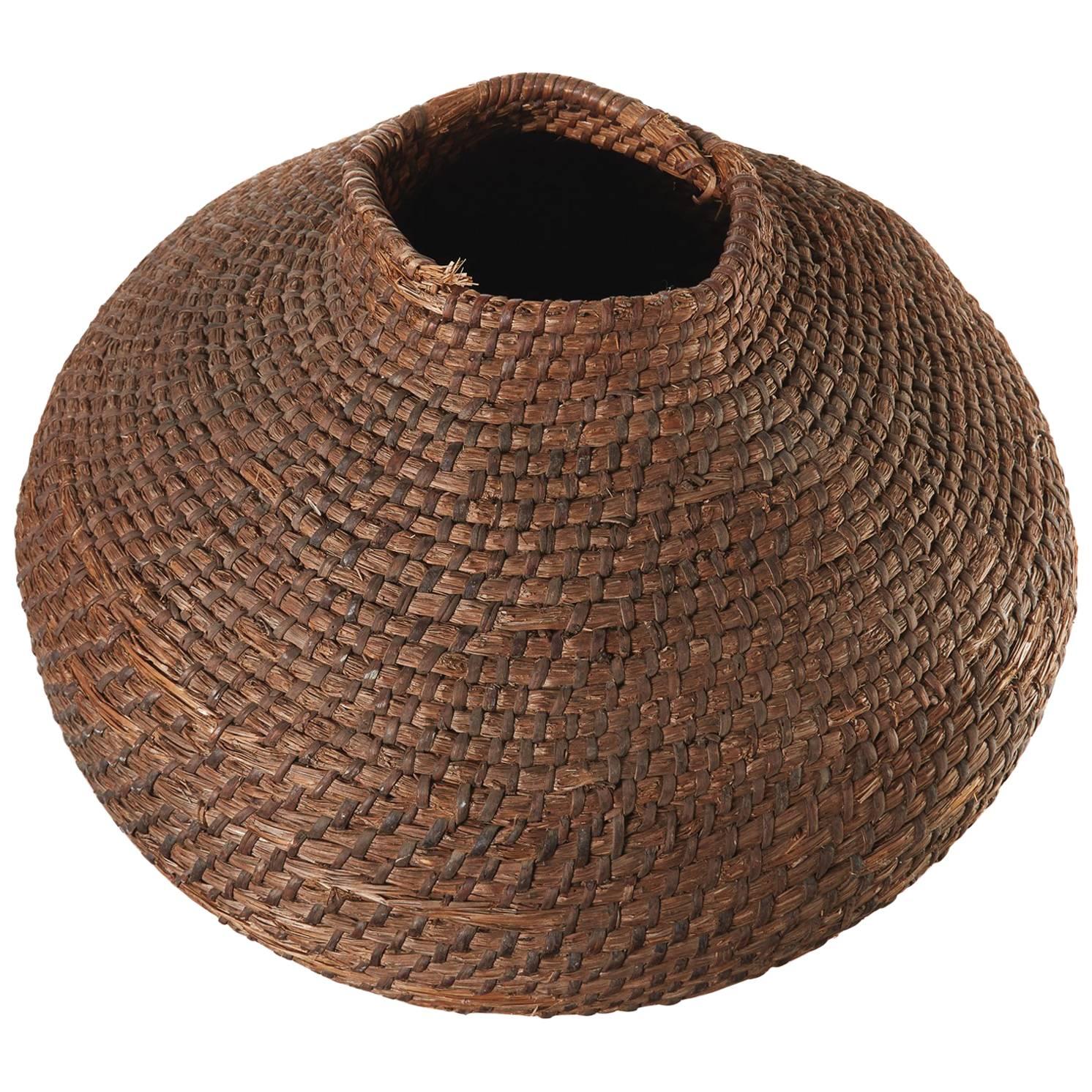 Early 20th Century Extra Large French Rye Basket at 1stDibs