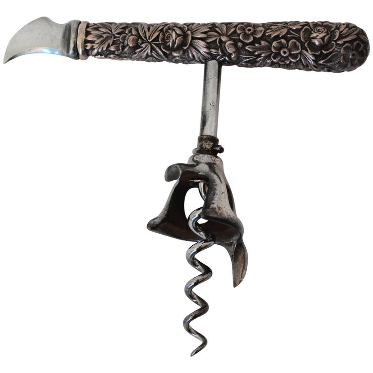 Elegant Silver Plated Corkscrew, 20th Century For Sale at 1stDibs