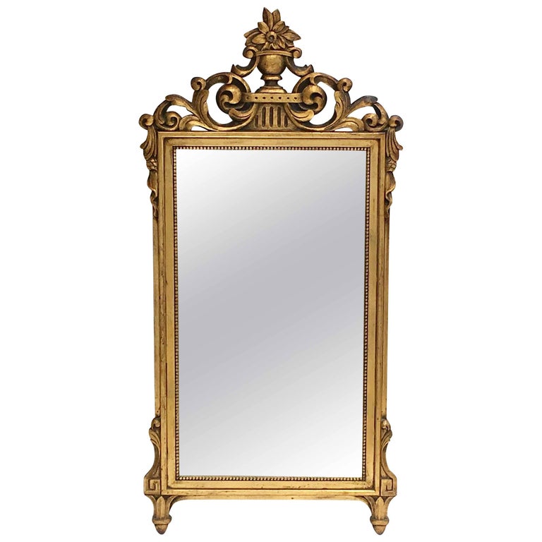 19th Century Hand Carved Gold Gilt Wood French Regency Style Mirror For ...