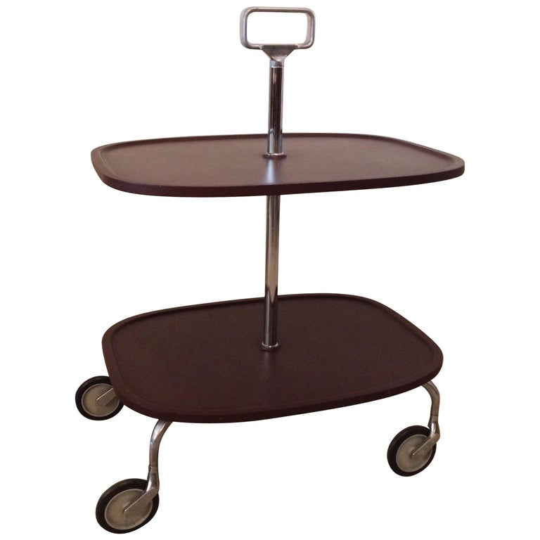 Two-Tier Chrome Rolling Server Bar Cart by Kartell at 1stDibs
