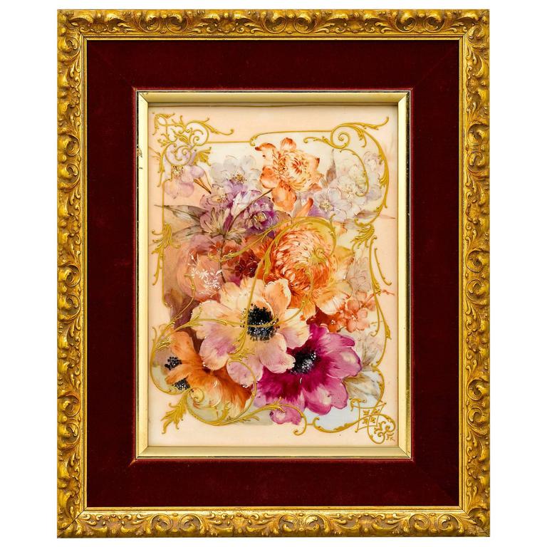 Floral KPM Plaque at 1stDibs