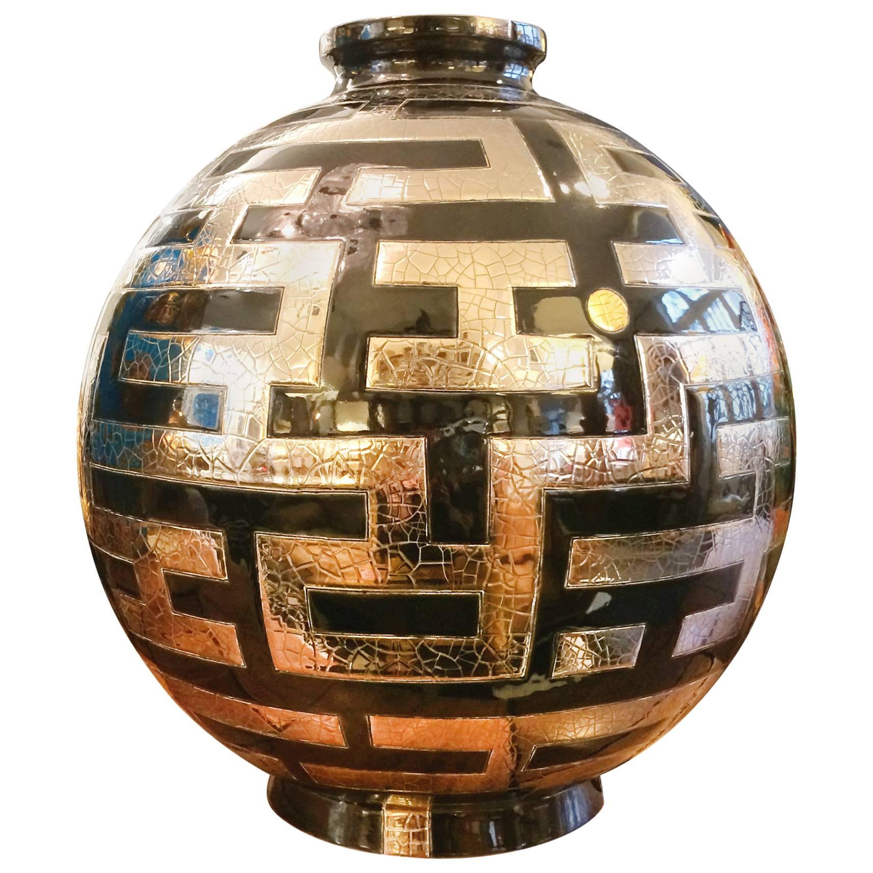 A Pair of Longwy Primavera Vases For Sale at 1stDibs