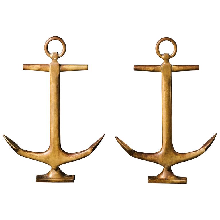 20th Century Anchor Andirons For Sale at 1stDibs