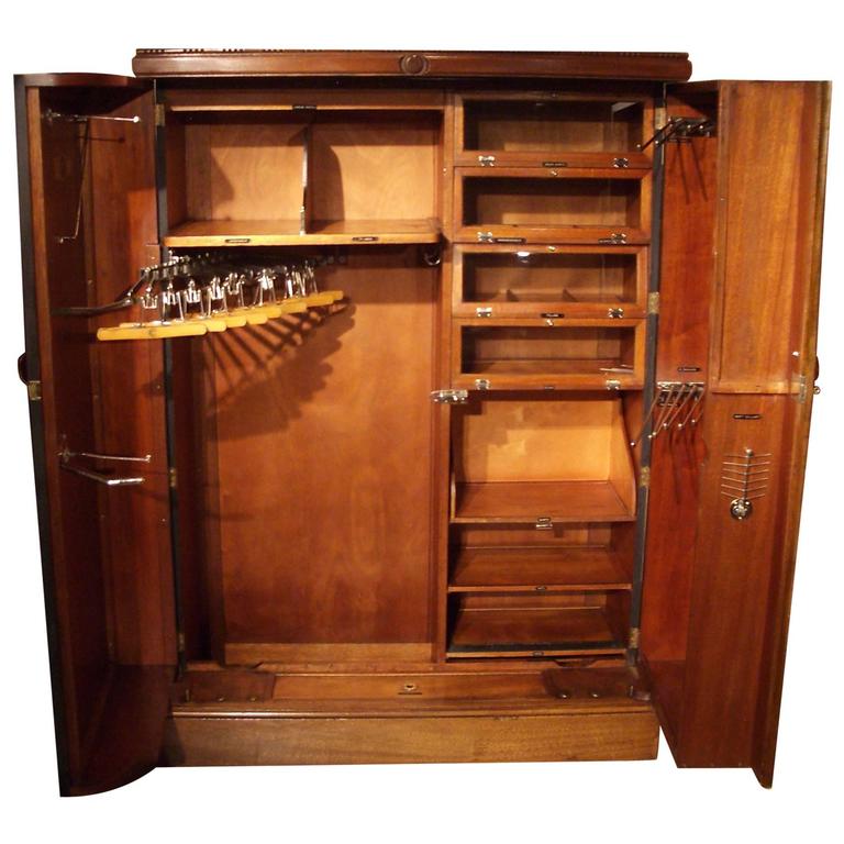 Art Deco Mahogany Compactom Wardrobe at 1stDibs