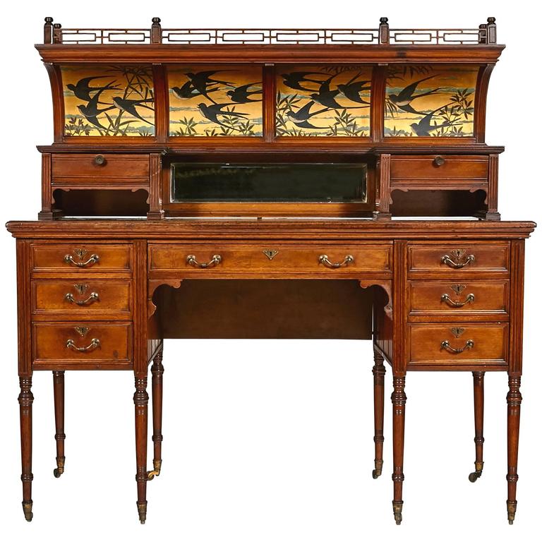 English Mid-19th Century Victorian Walnut Desk by T.H. Filmer and Son ...