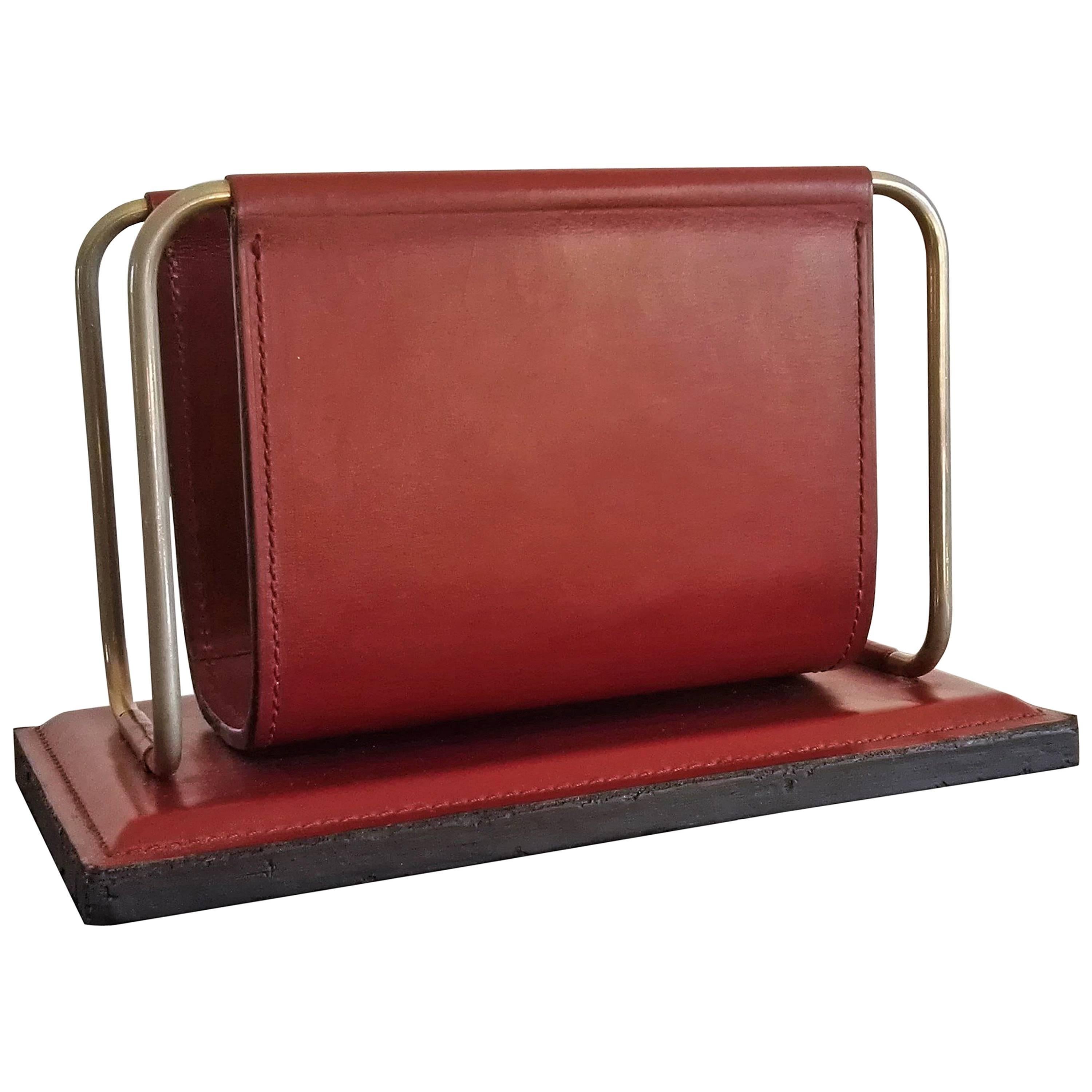 Stitched Bordeaux Leather Letter Rack by Longchamp, France, 1970s at ...