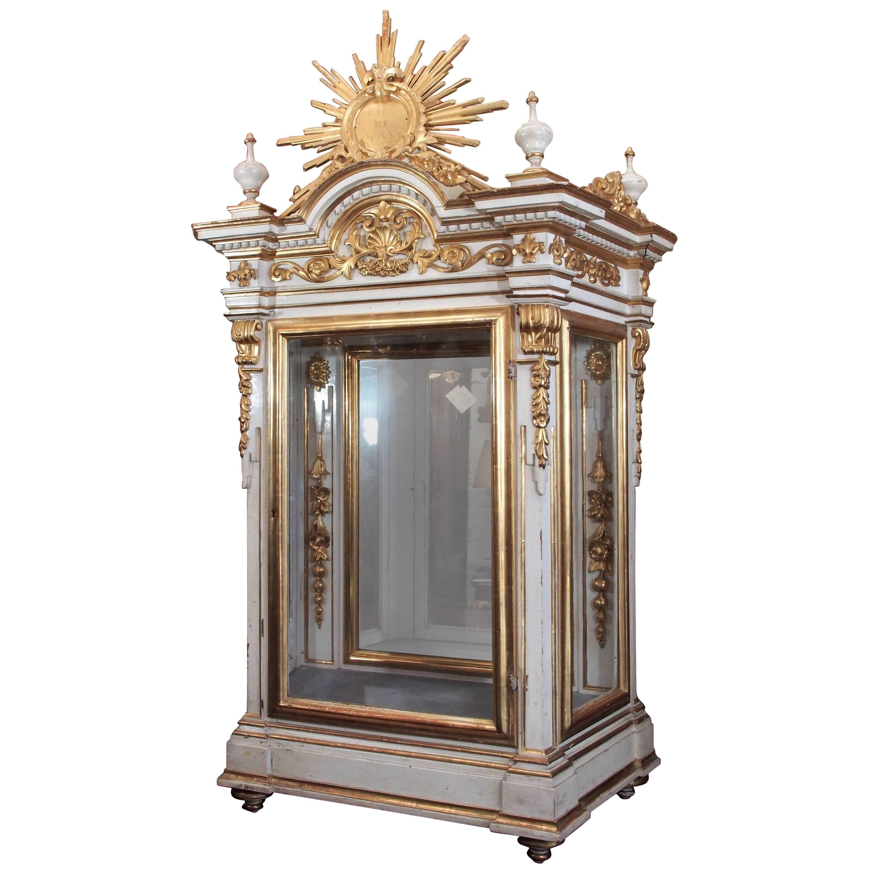 Italian Painted and Parcel-Gilt Reliquary at 1stDibs