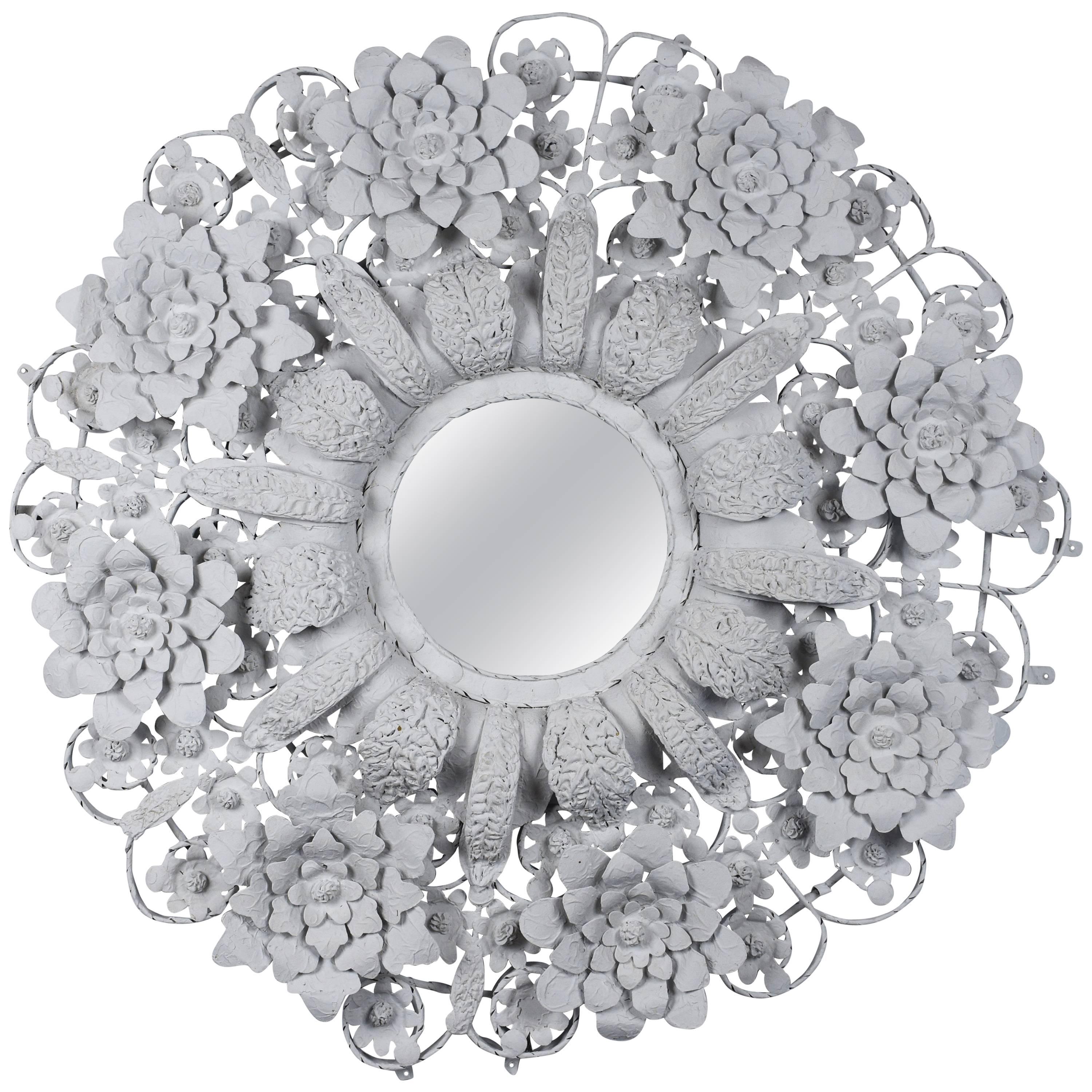 Venetian Floral Painted Porcelain Mirror For Sale at 1stDibs