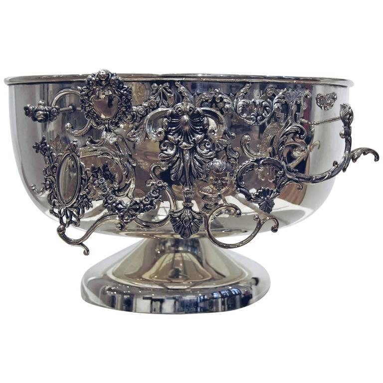 Sam Baron Silver Plated Decorative Champagne Bucket For Sale at 1stDibs