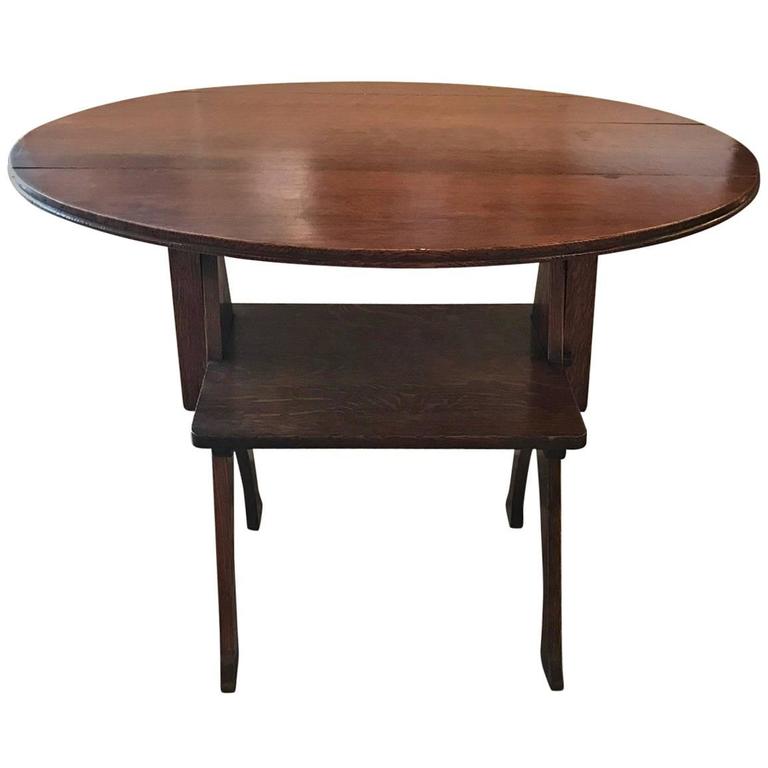Arts and Crafts Oak Convertible Chair Table For Sale at 1stDibs
