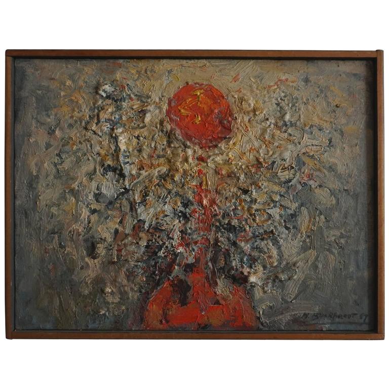 Hans Burkhardt Sunrise 1967 Abstract Expressionist Painting at 1stDibs