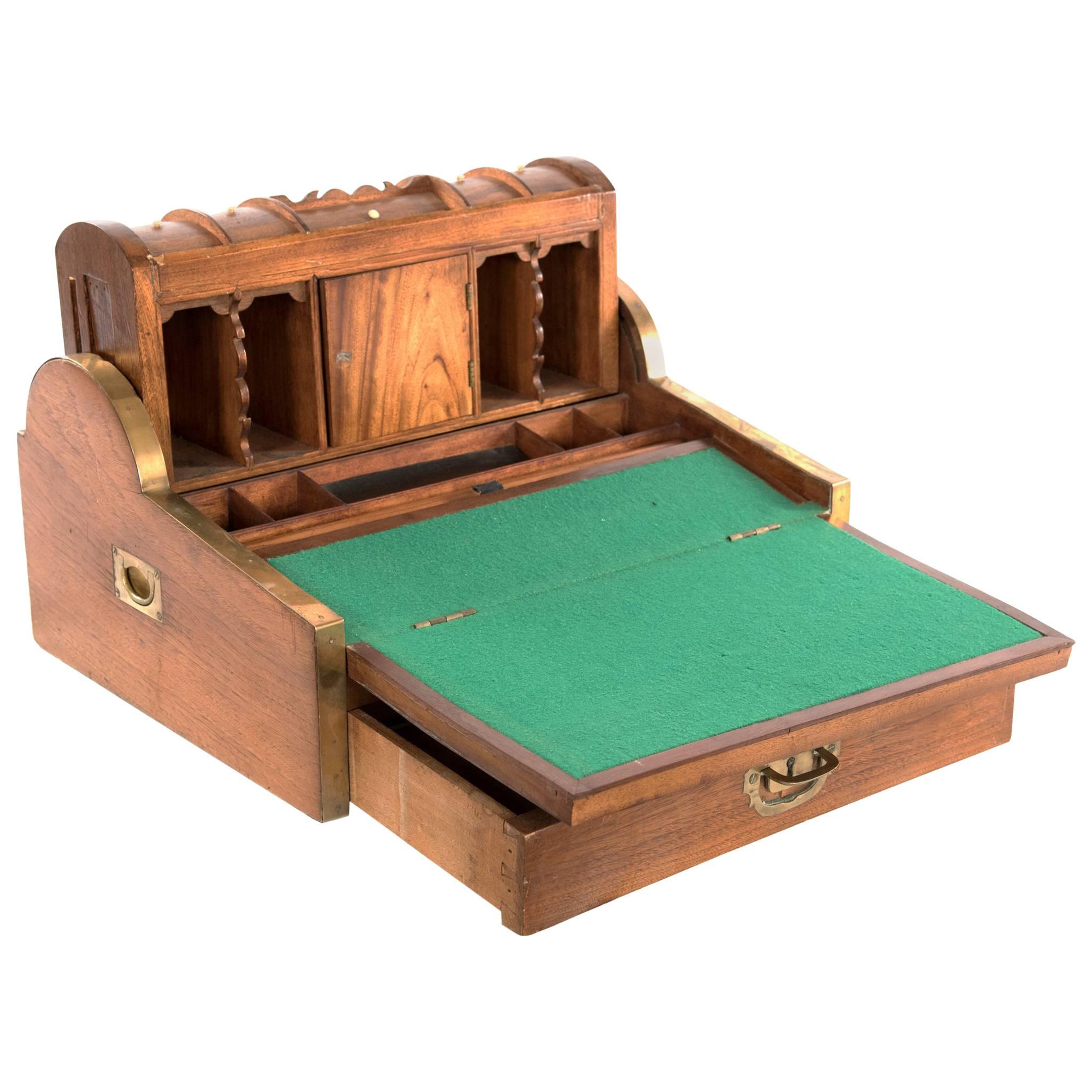 Portable Secretaire with Rolling Top and Marquetry at 1stDibs