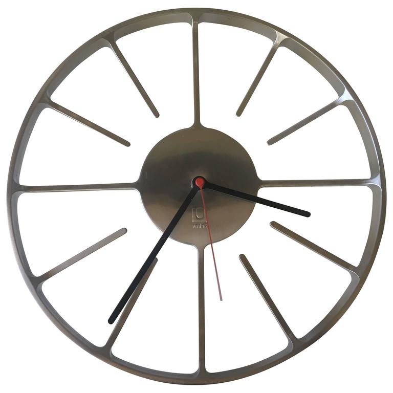 Unusual Contemporary Polished Stainless Steel Wall Clock by Umbra at ...