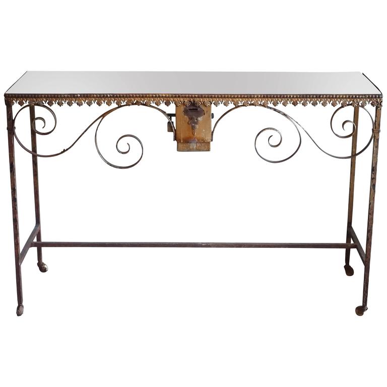 Wrought Iron Church Offerings Console at 1stDibs