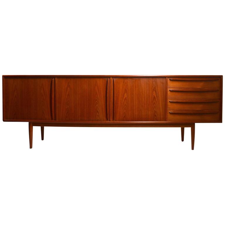 Extra Long Danish Modern Teak Credenza Bar at 1stDibs