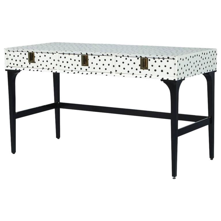 Modern Cream Lacquered Writing Desk at 1stDibs